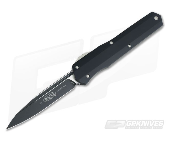 Microtech Cypher S/E Smooth Black Two-Tone M390 OTF Automatic Knife For ...
