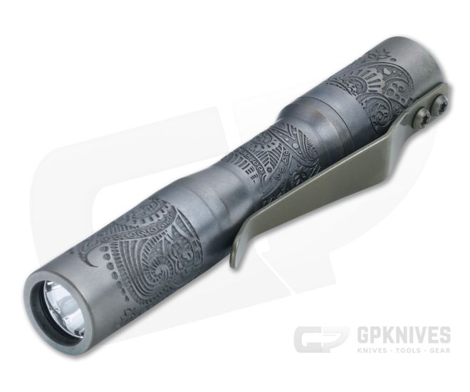CWF Lights Micro Arcadian Click Custom Flashlight With Paisley Titanium ...