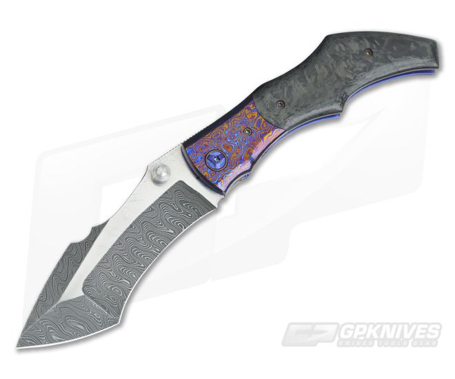 Alan Folts Curvo Folder Nichols Stainless Damascus Timascus Bolster ...