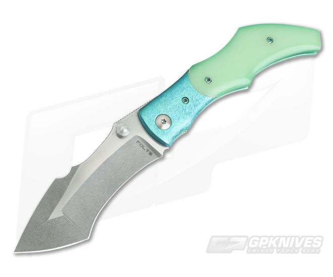Alan Folts Curvo Folder Two-Tone CPM-154 Florentine Titanium Bolster ...