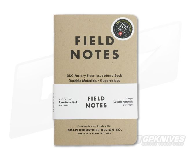 Field Notes Tenth Anniversary Edition 32-page Memo Notebook 3 Pack For Sale