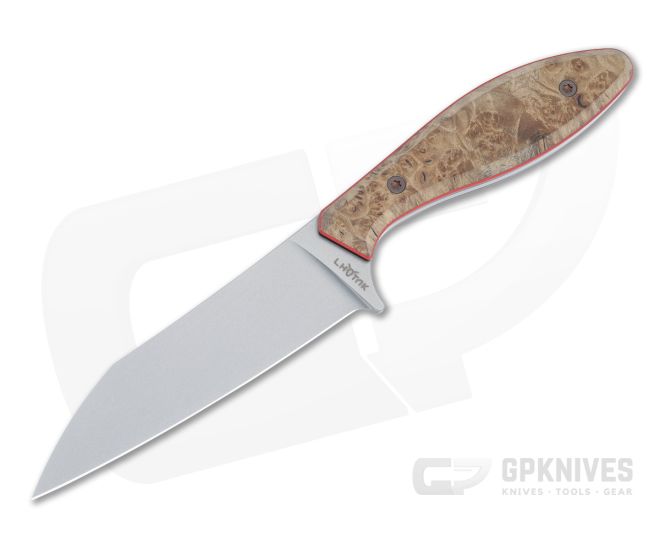 Lhotak Designs Wharncliffe Fixed Blade ATI 425 Titanium Box Elder