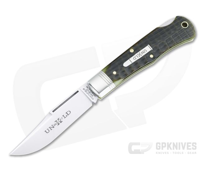 GEC UN-X-LD Bullet Cody Scout Lock Back with C Green Jig Bone Scales ...