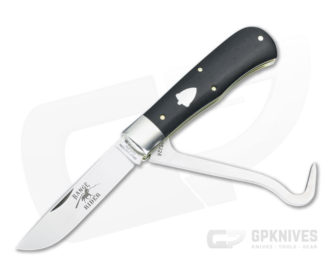 GEC #72 Range Rider Hoof Pick Gabon Ebony Wood Knife