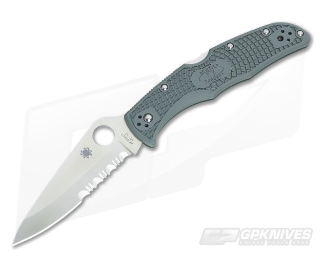 Spyderco Endura 4 C10PSFG Lightweight Partially Serrated VG10 Foliage ...