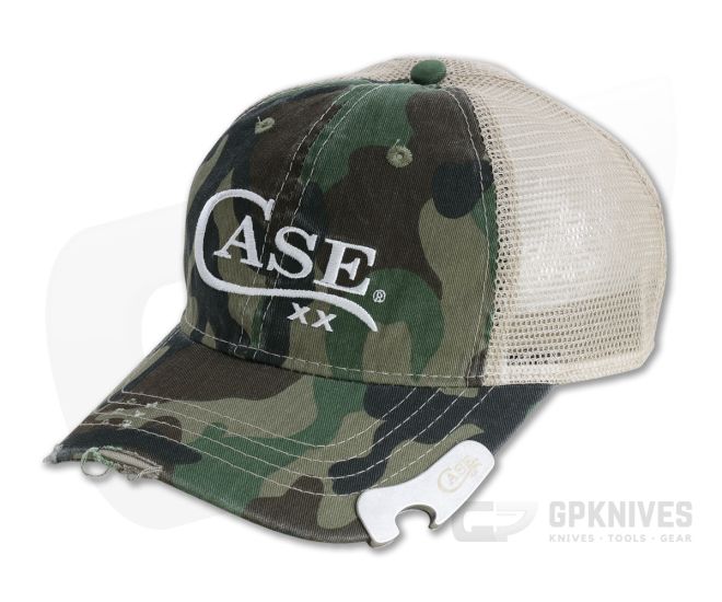 Case Knives Camo Mesh Back Snapback Hat with Bottle Opener Hat For Sale