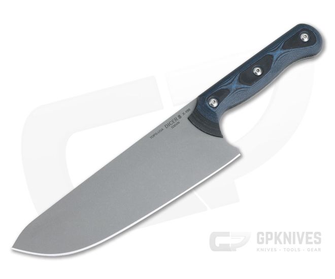 TOPS Knives Dicer 8 Chef's CPM S35VN Blue Black G10 Micarta Kitchen ...