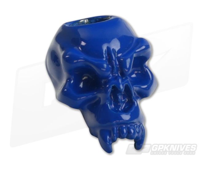 Schmuckatelli Fang Skull Bead Blue Powder Coat for sale