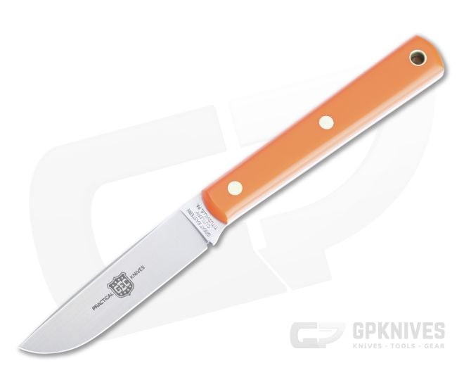 Great Eastern Cutlery Orange Delrin Handle H205 Drop Point Fixed Blade ...