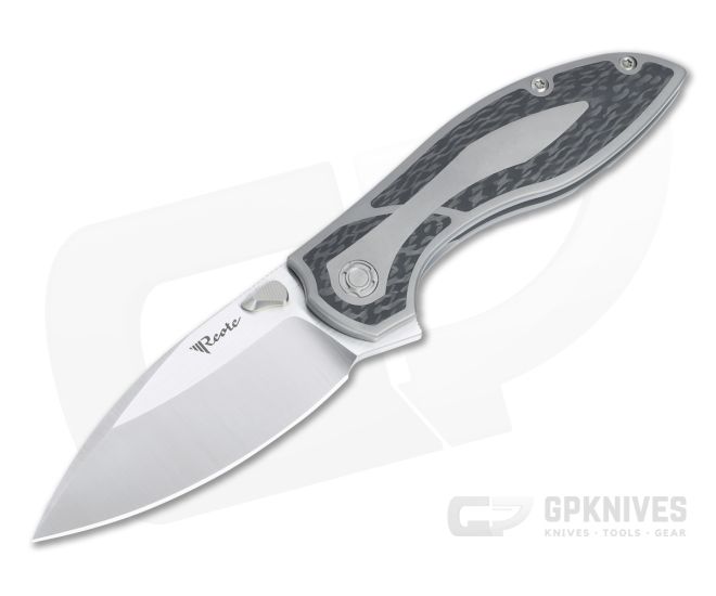 Reate Knives IRON-X Flipper Satin M390 Carbon Fiber Inlaid Titanium ...