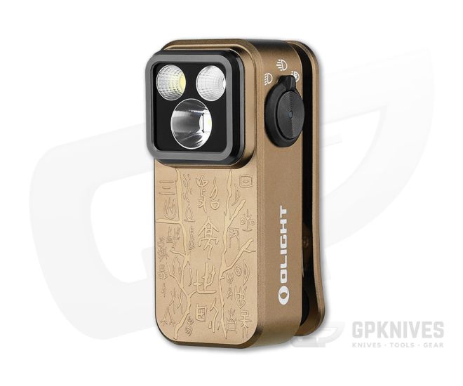 Olight Oclip Pro - Ancient Script Gold Clip Light 500 Lumens