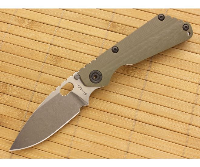 Strider Knives SnG Green G10 Concealed Carry Handle Stonewash S30V