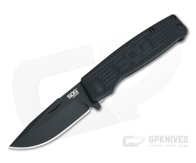 SOG Terminus Black PVD BD1 Tan Black Slip Joint Folding Knife For Sale