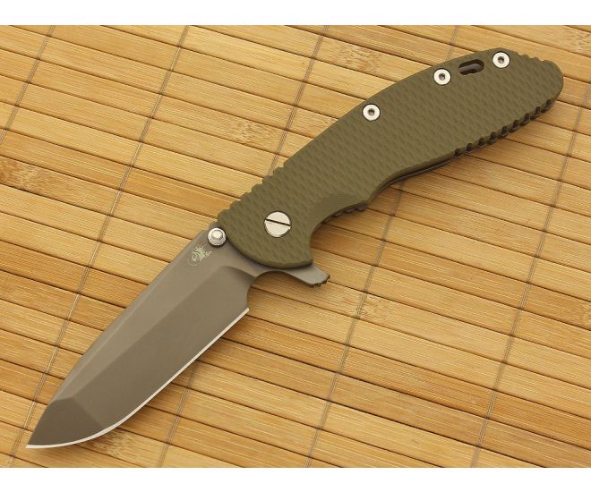 Hinderer Knives XM-24 DLC Spanto Knife OD Green G10 and S35VN