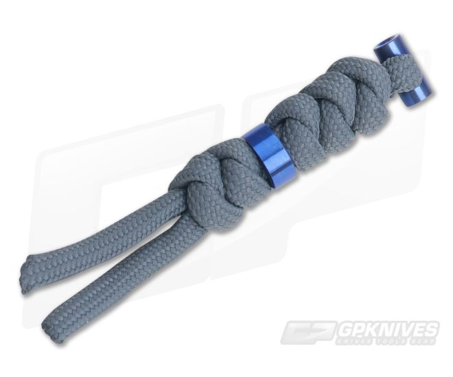 Chris Reeve Large Lanyard Charcoal with Blue Spacer